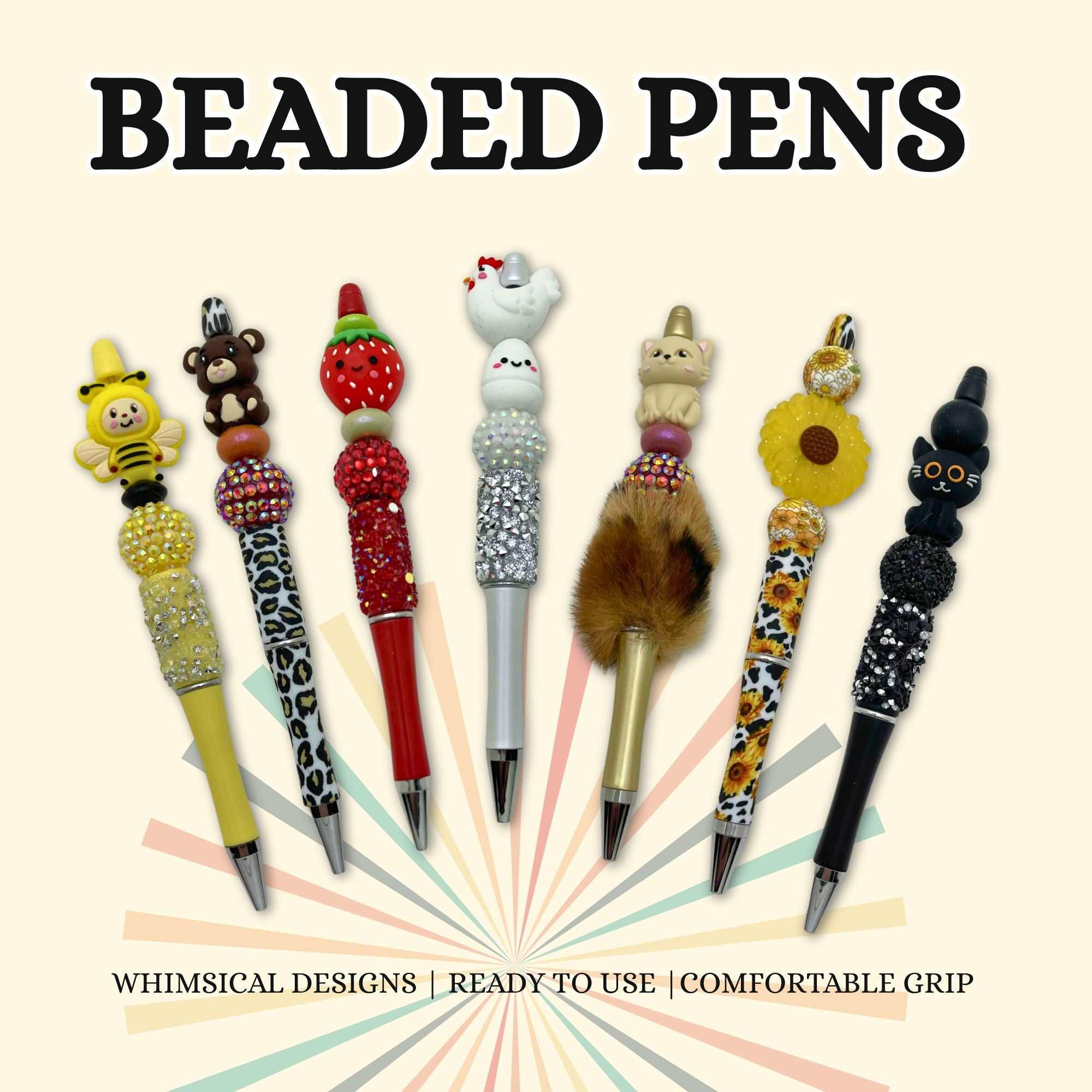 Beaded Pens | Whimsical Designs & Accents | Ready to Write | 2007 Candle Co